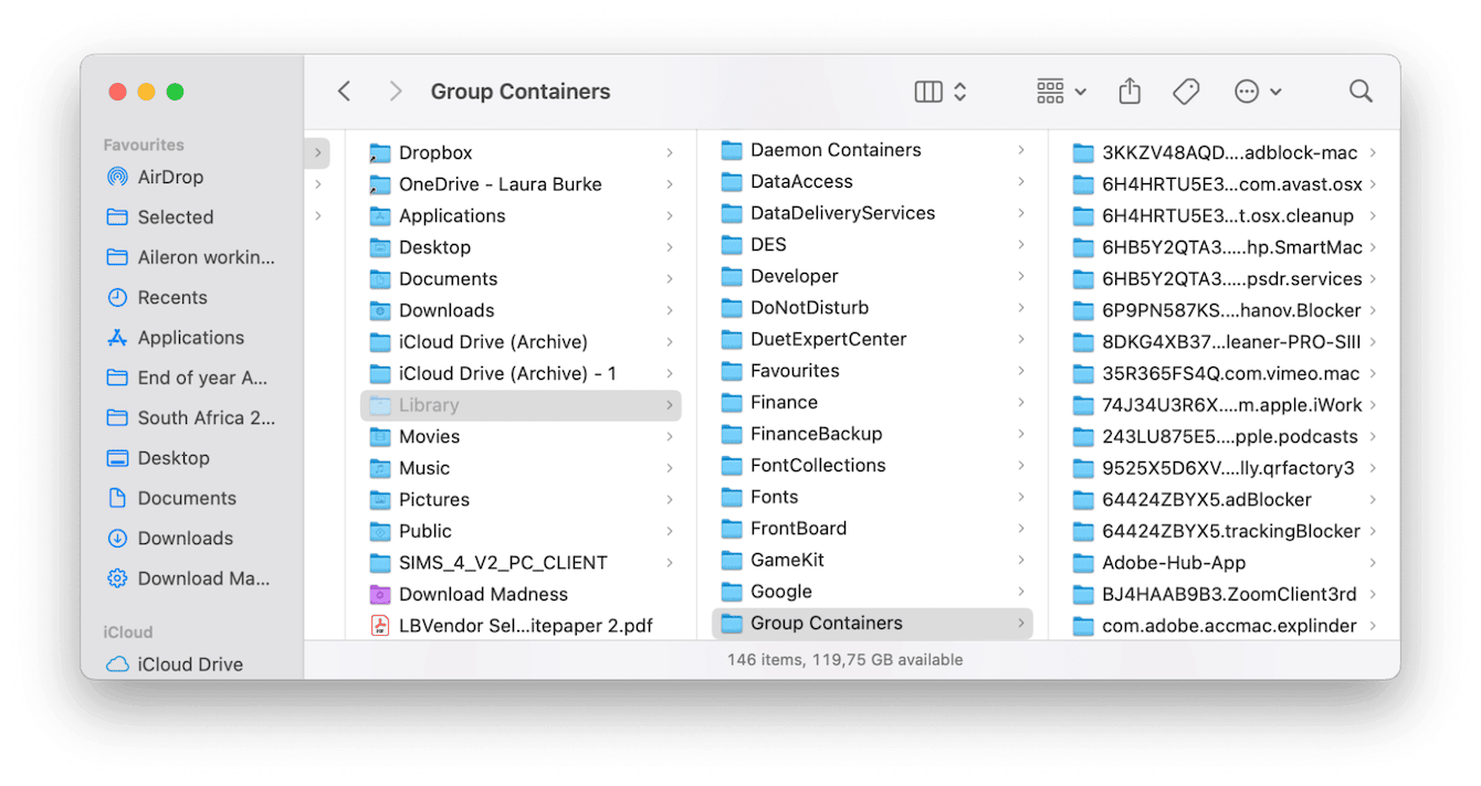 Can I delete the Group Containers folder on Mac?